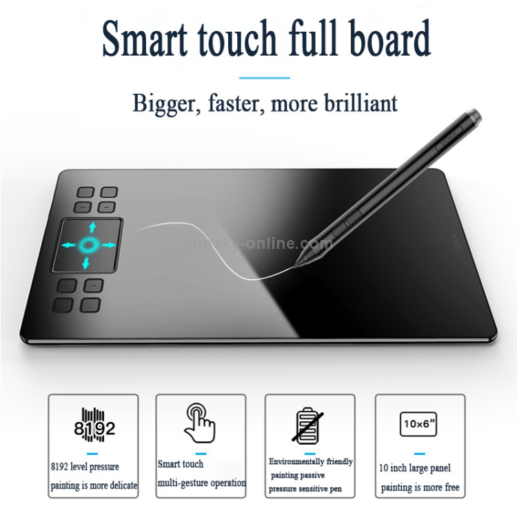 SUNSKY - VEIKK A50 10x6 inch 5080 LPI Smart Touch Electronic Graphic ...
