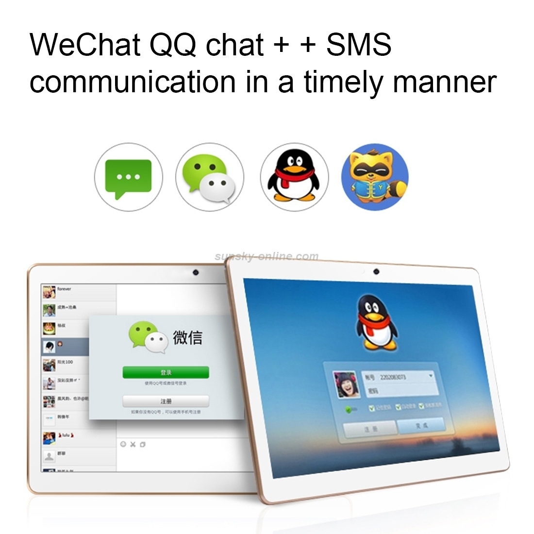 SUNSKY - 4G Phone Call Tablet PC, 10.1 inch 2.5D, 2GB+32GB