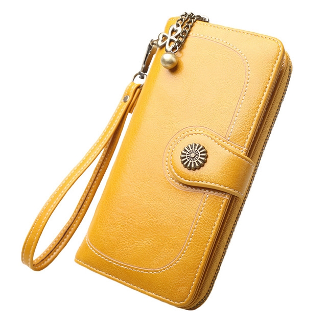 SUNSKY - Vintage Button Phone Purses Women Wallets Female Purse Leather ...